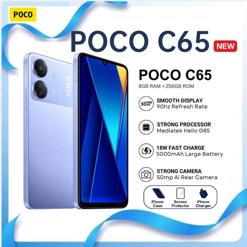 POCO C65 Smartphone 8+256GB 50MP AI Triple Camera NFC Smooth 6.74 5000mAh Battery Warranty 12 ...