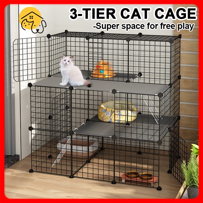 Stackable Cat cage Dog Cat Rabbit Cage easy assemble kitten Fence pet ...