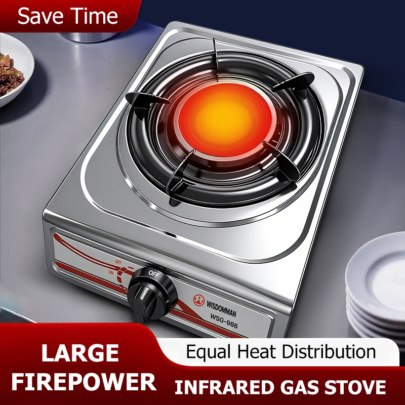 TCLS Infrared Gas Stove Super Firepower Single Burner/Double Burner Gas ...