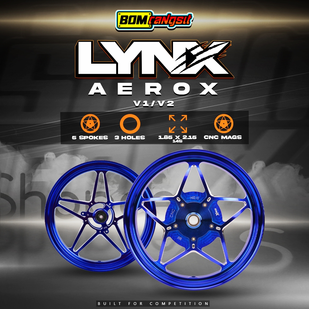 Bom Rangsit BomX Lynx Cnc Mags Aerox V1/V2 Star Mags 14s 5 Spokes ...