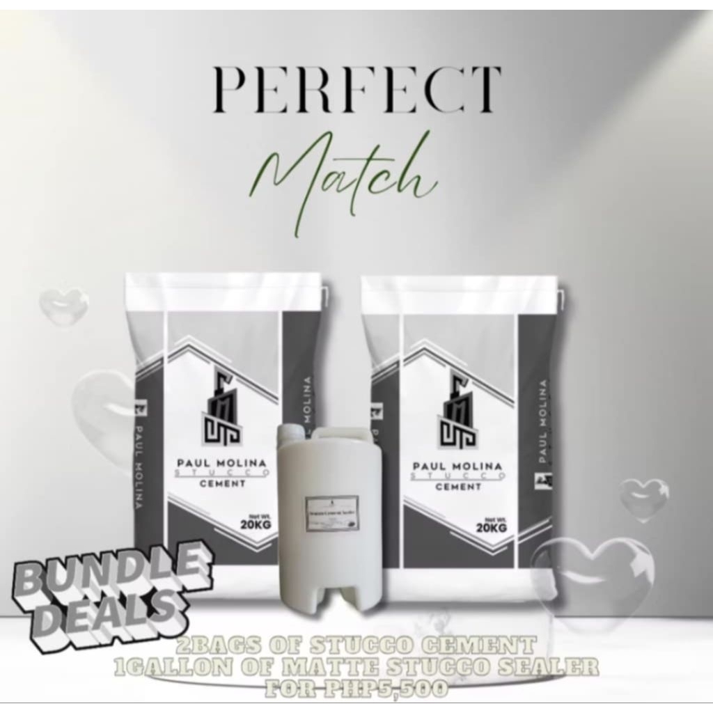 Paul Molina Stucco Cement Bundle 2 Bags + 1 Gallon Matte Sealer ...
