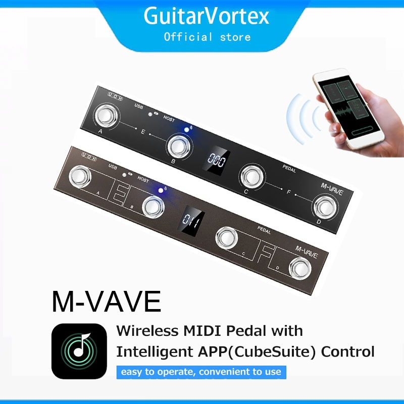 M-vave Chocolate Plus Programmable MIDI Controller 4 Buttons Footswitch Supports USB MIDI ...