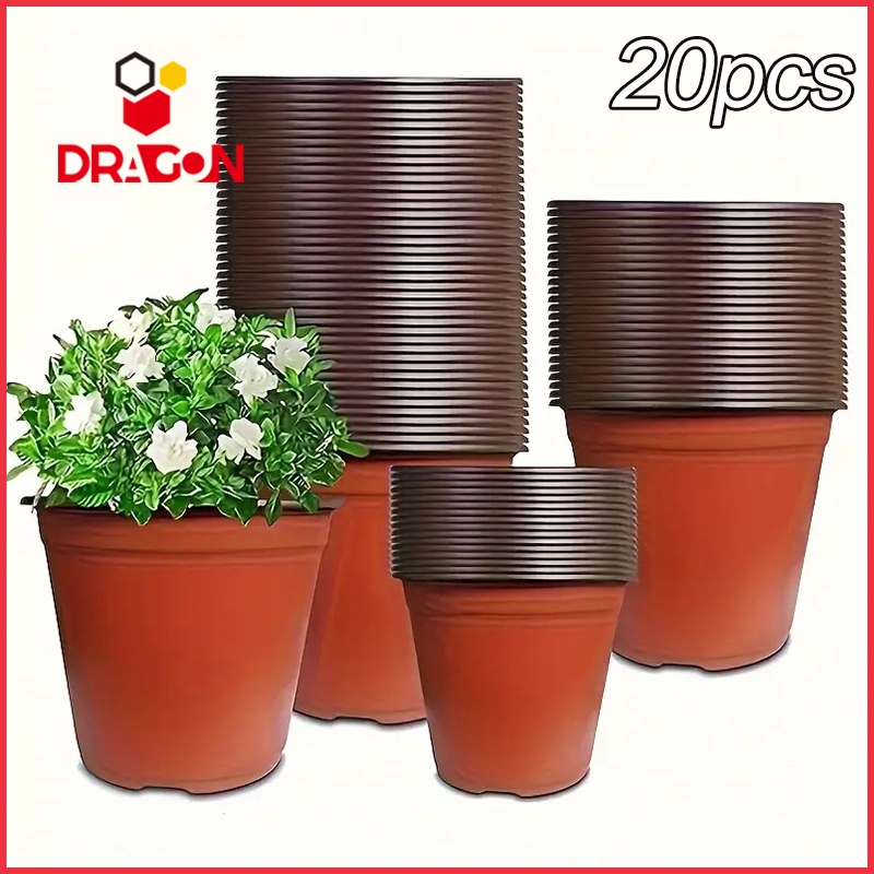 【20pcs】Flower Pot With Drainage Holes For Flower Pots And Plants Indoor ...