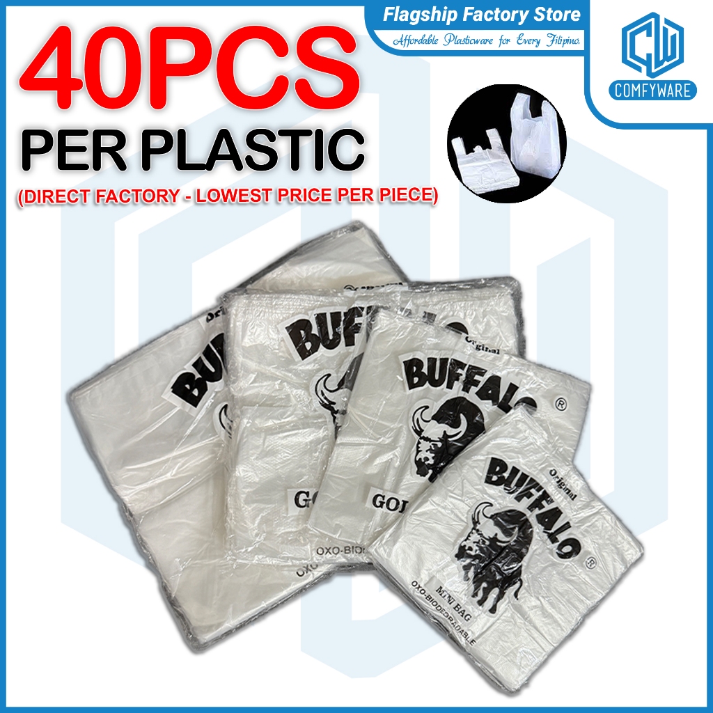 (40PCS PER PACK) BUFFALO Plastic Bag Sando Bag Thick Makapal Food Grade ...