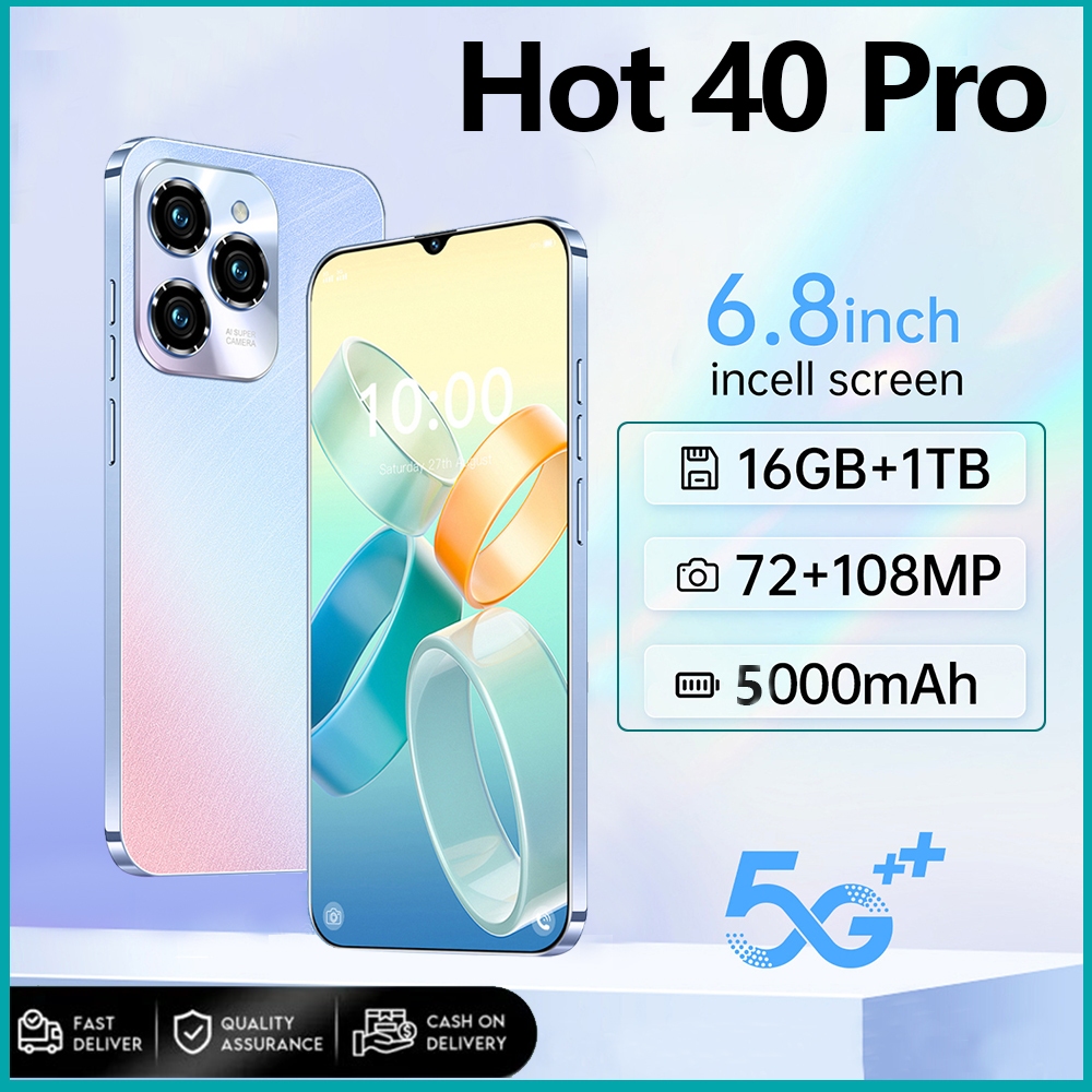 Hot 40 Pro Cellphone 5G Screen lowest price Android smart phone 16GB ...