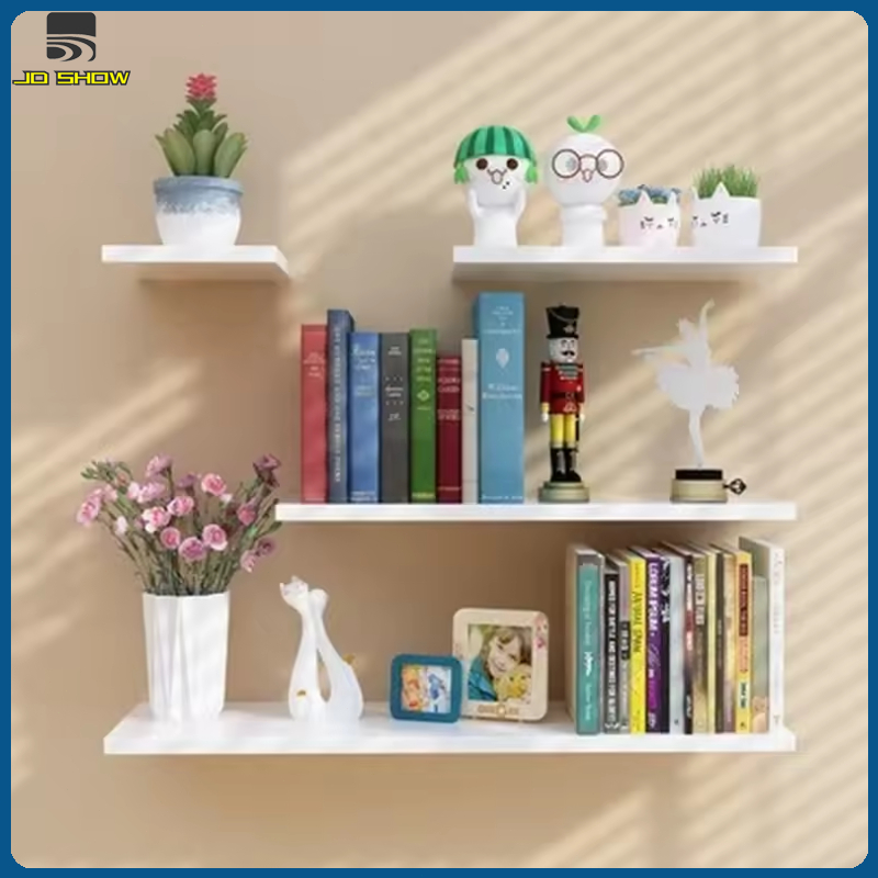 4PCS Wooden Wall Mount Book Shelf Display Rack Floating Hanging Shelves ...