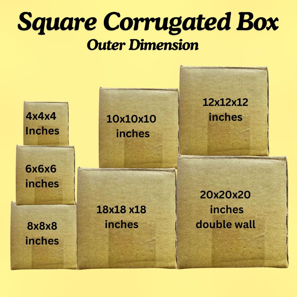 Square Corrugated Box (10 pcs /5 pcs) | Shopee Philippines
