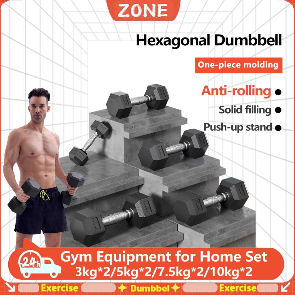 Hexagon Dumbbell 5/10/15/20kg Gym Fitness Dumbbell Weight Lifting ...