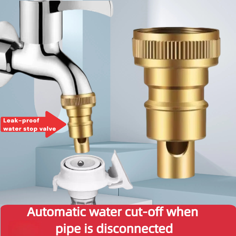 4 points all copper automatic water stop valve washing machine water ...