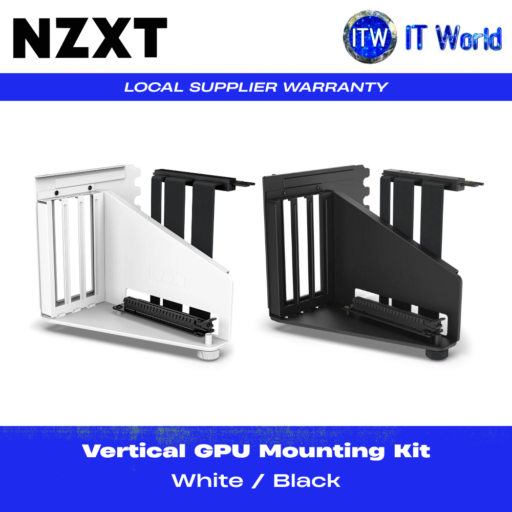 Itw | NZXT PCIe Gen 4 Vertical GPU Mount Kit Riser Cable (White | Black ...