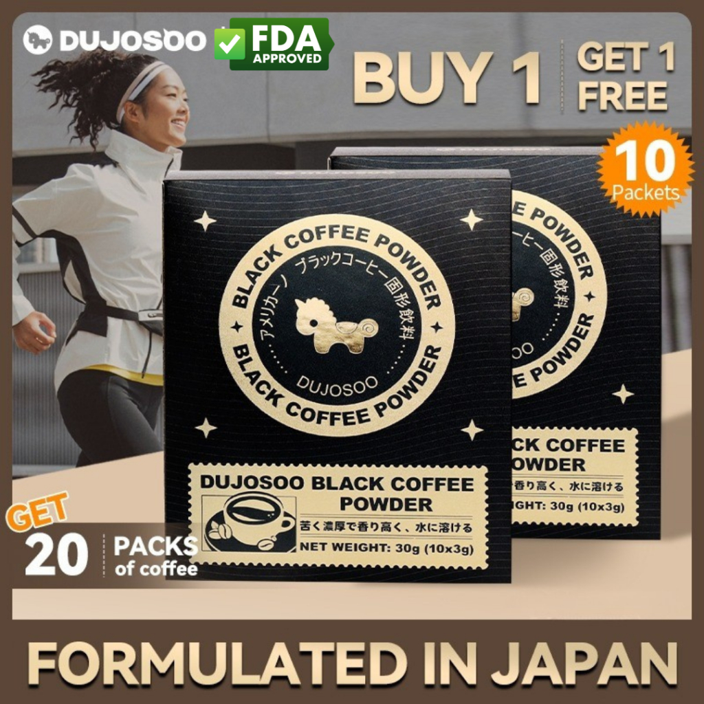 [BUY 1 FREE 1] DUJOSOO Black Coffee Kofe High Protein nd Zero Fat Zero ...
