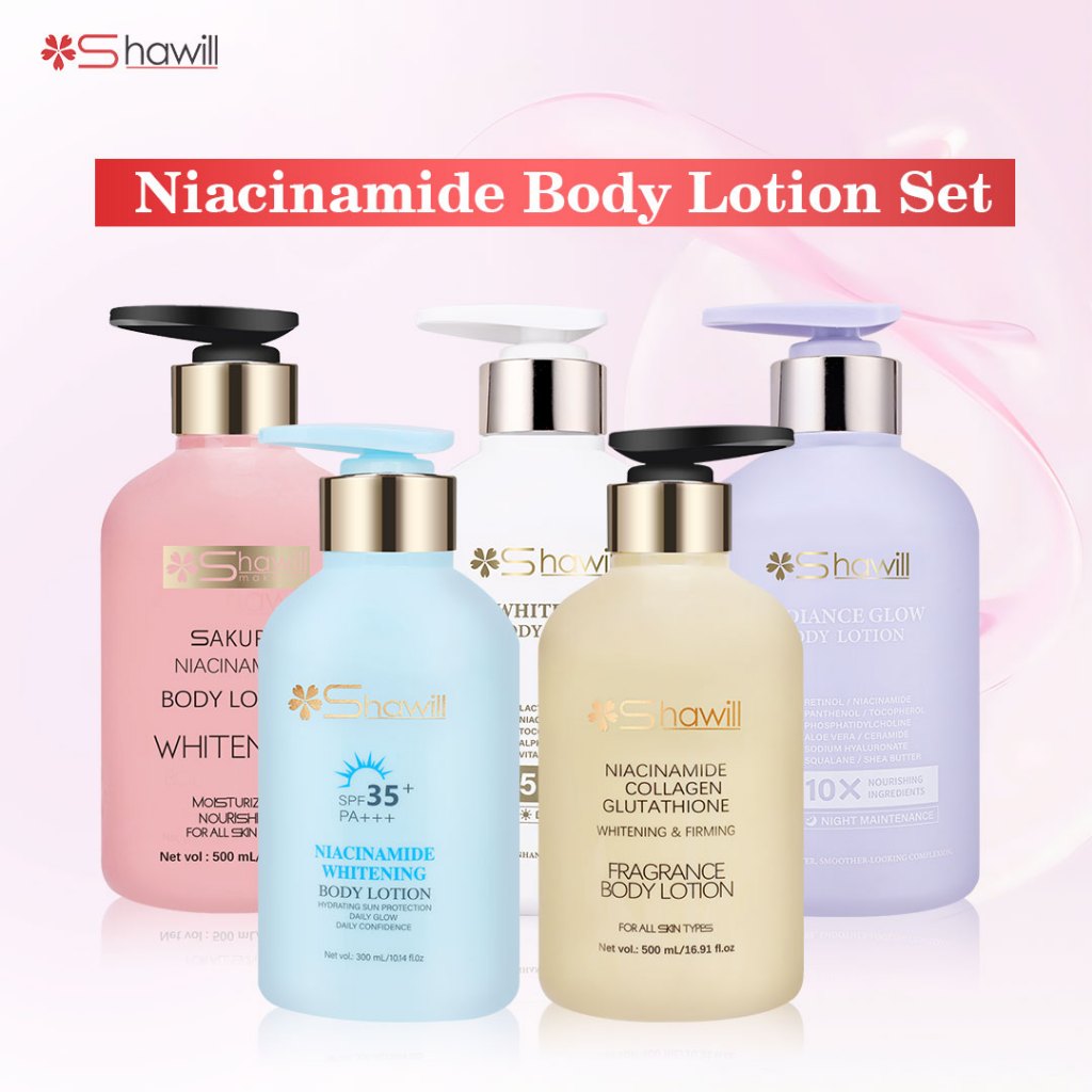 Shawill Niacinamide Body Lotion 5-piece set Whitening Moisturizing Skin ...