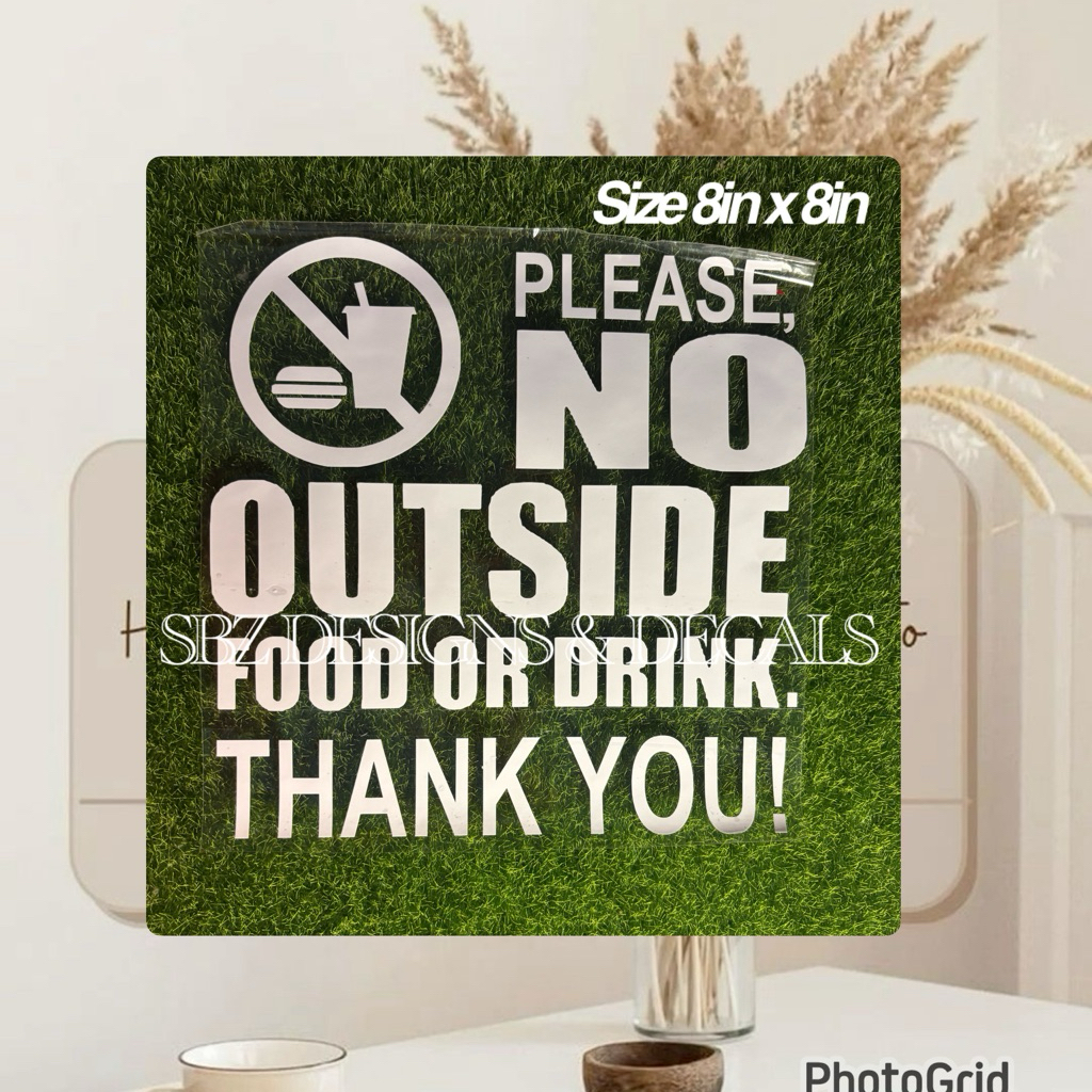COD |Store Signage | No outside food and drinks Decal Sticker ...