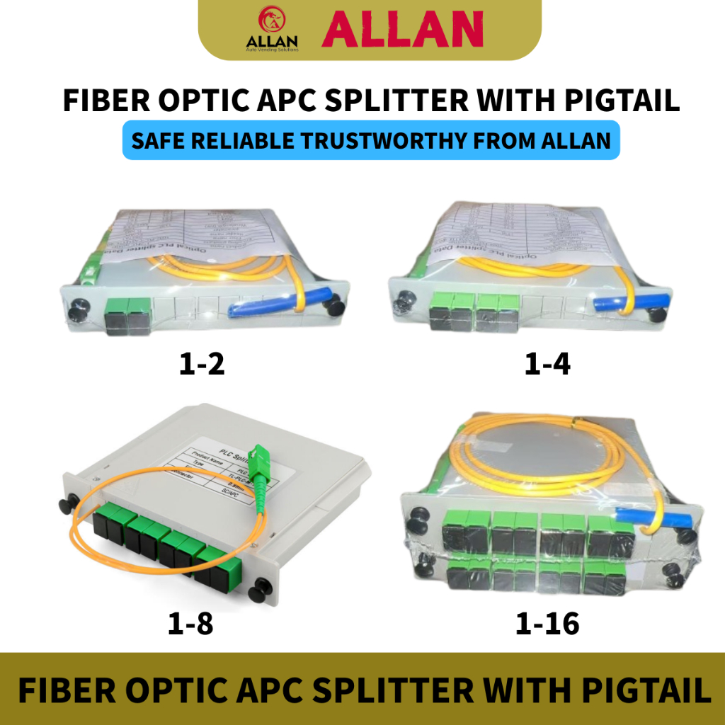 ALLAN Fiber Opitc 1*2 1*4 1*8 1*16 APC Splitter Cassette With Pigtail ...