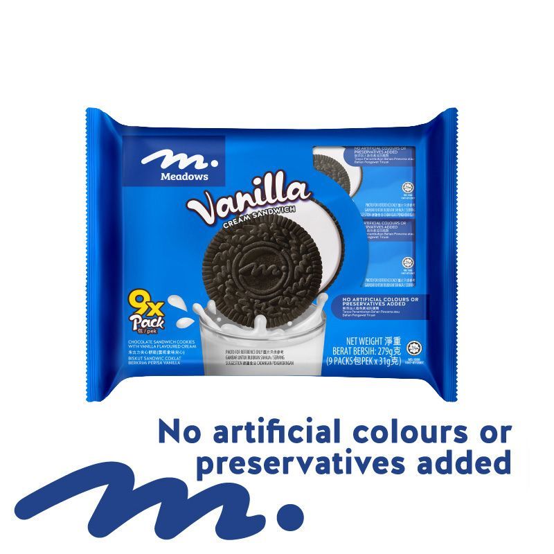 Meadows Vanilla Cream Sandwich 279G | Shopee Philippines