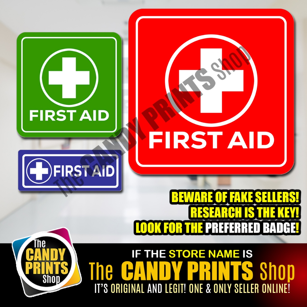 FIRST AID Vinyl (Non-magnetic) Stickers (Waterproof) | Shopee Philippines
