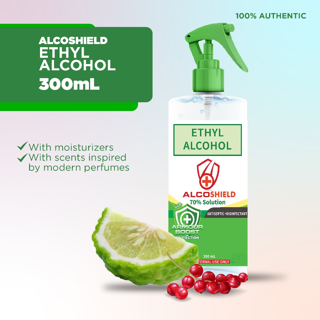 Alcoshield Green 70% Ethyl Alcohol 300ml | Shopee Philippines