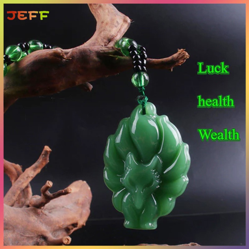 Natural Fox Queen Glass Nine-Tailed Fox Necklace for Women Men Good ...
