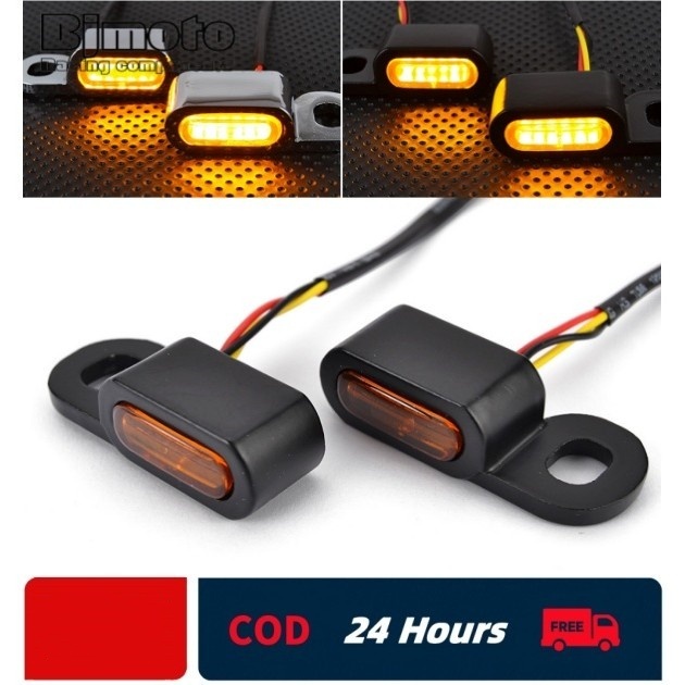 Motorcycle Mini LED Turn Signals Lights Handlebar Blinker Indicators ...