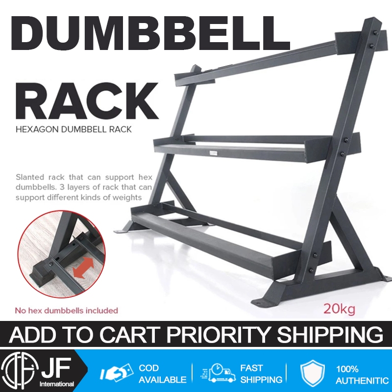 JF Dumbbell Stand 3 Layers Hexagon Dumbbell rack Three layers Dumbbell ...