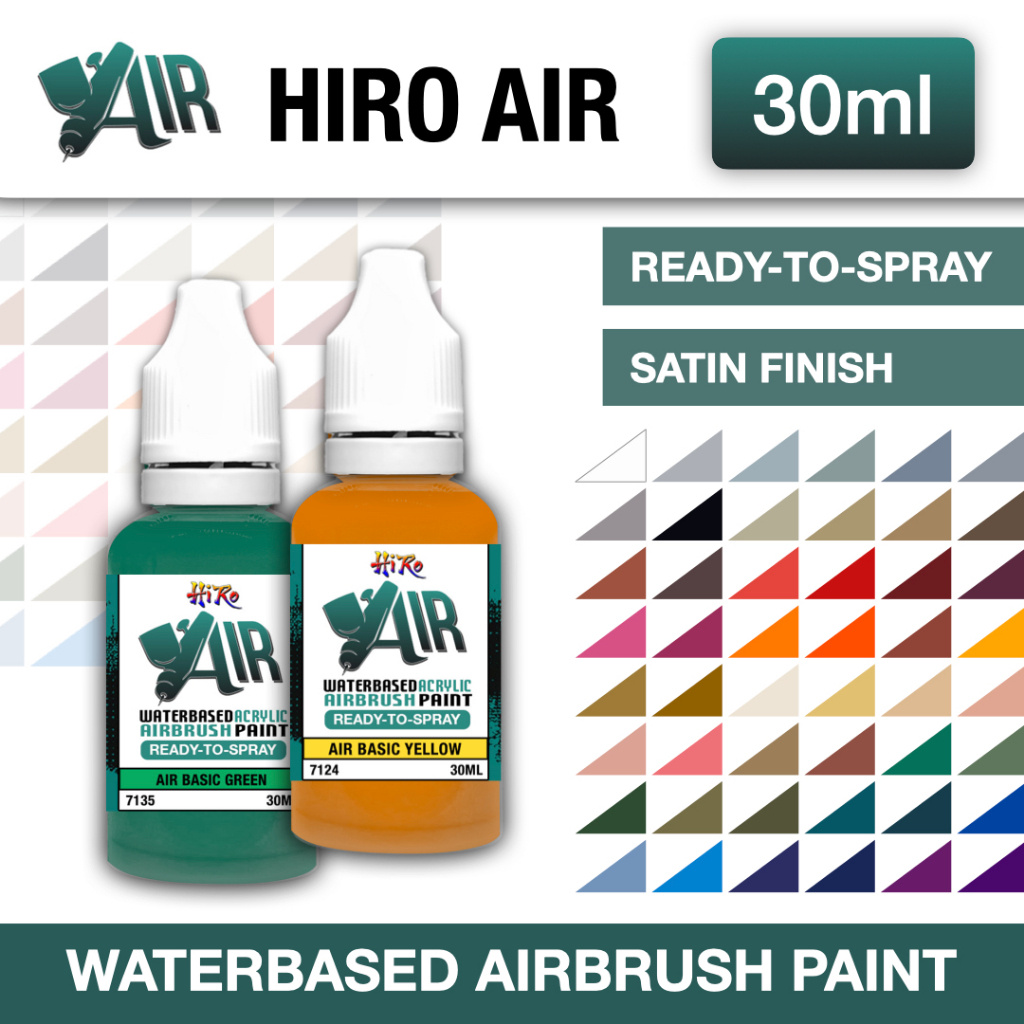 Hiro AIR - Waterbased Airbrush Paints (Ready to Spray) - 30ml | Shopee ...