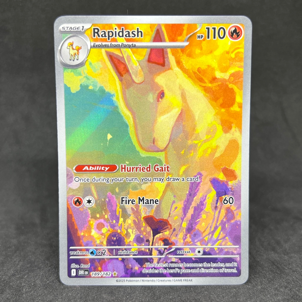 Pokemon TCG Rapidash Illustration Rare 189/182 2025 Scarlet & Violet ...