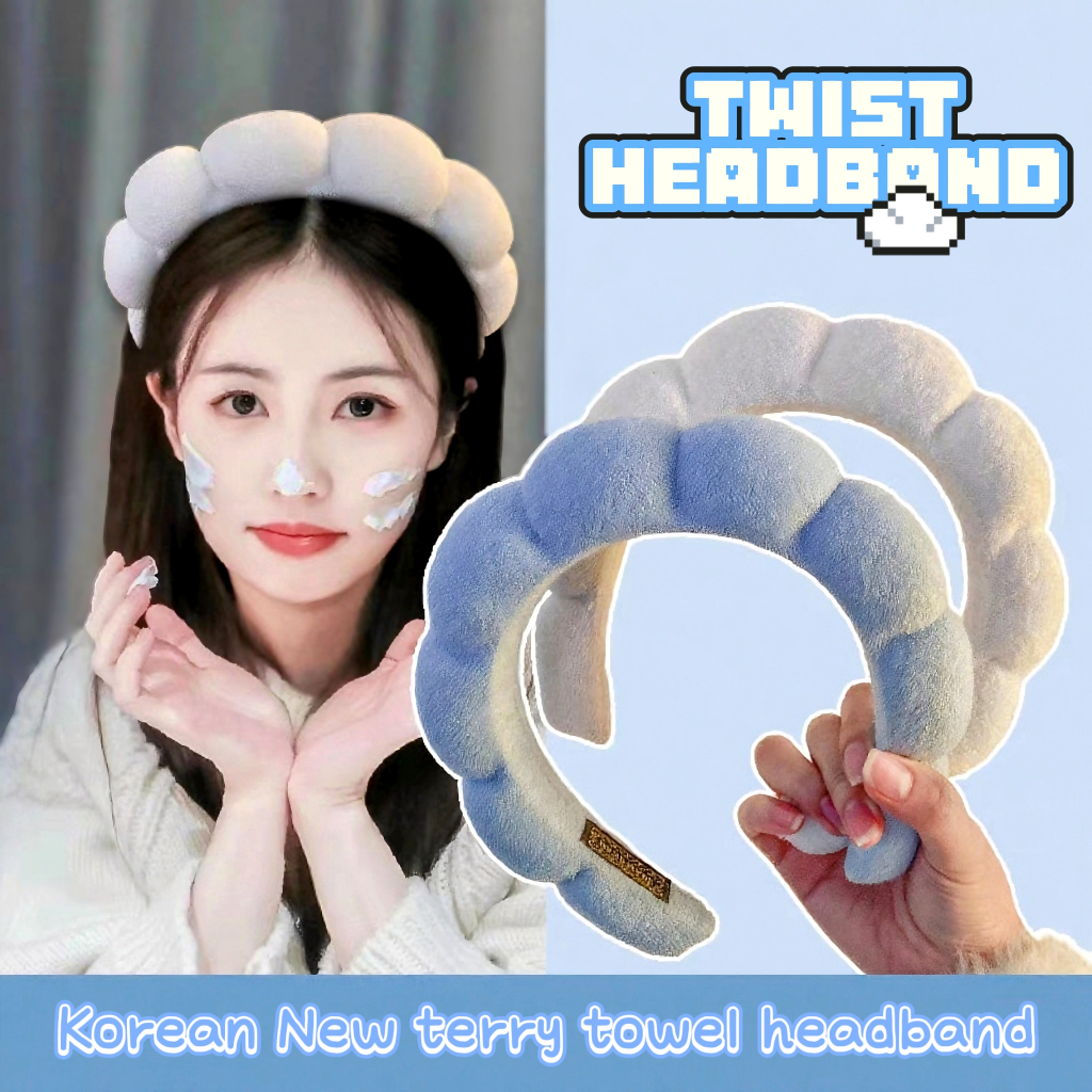 New 3PCS Korean Twist Headband Soft Cloud Sponge Headband For Women ...