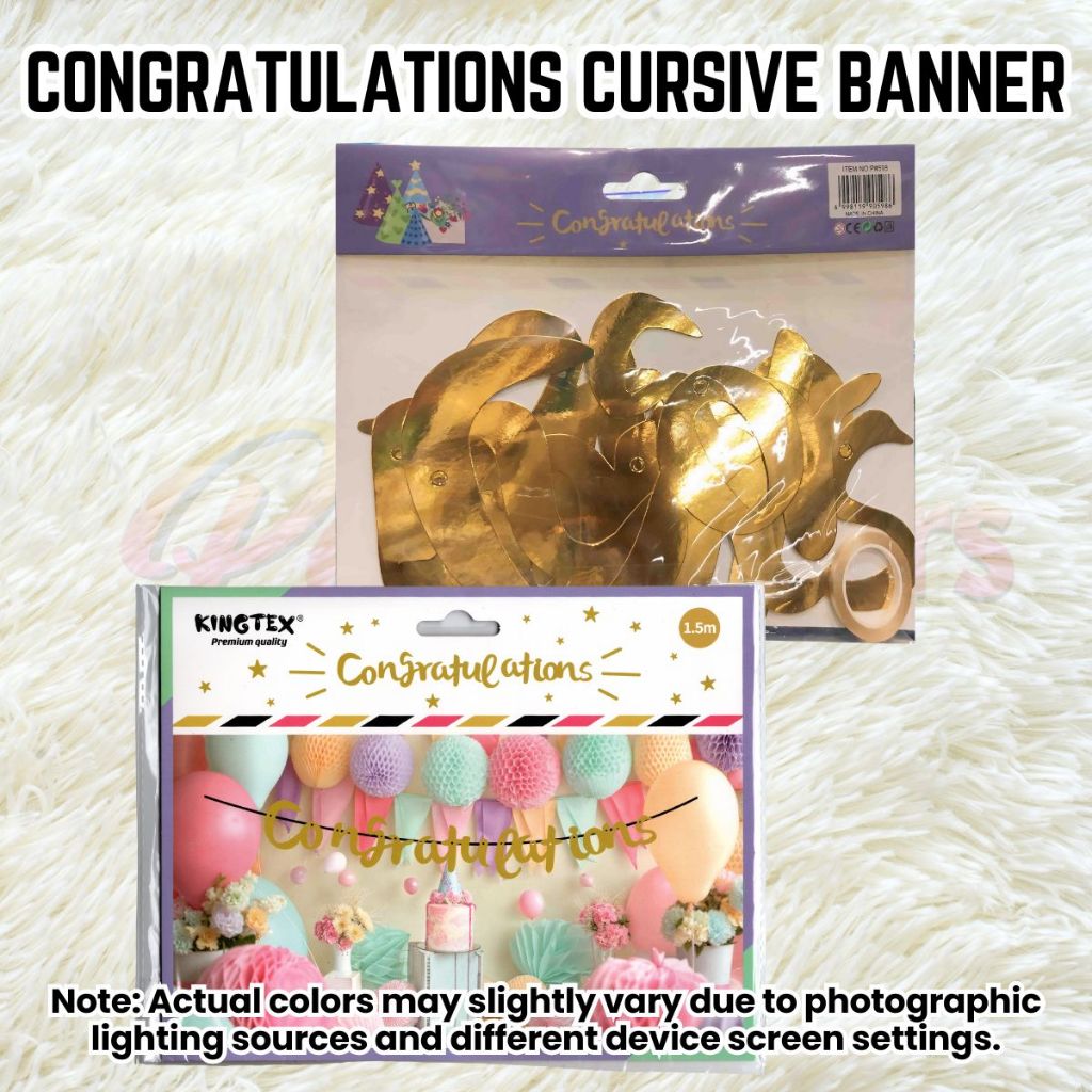 Congratulations Cursive Banner Gold (1.5 meters) | Shopee Philippines