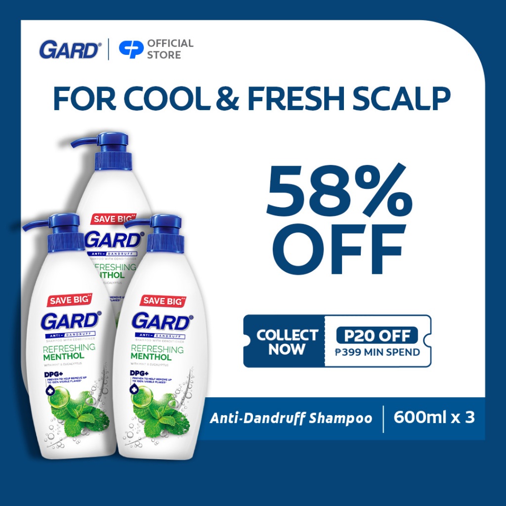 Gard Anti-Dandruff Refreshing Menthol Shampoo with Mint & Eucalyptus ...