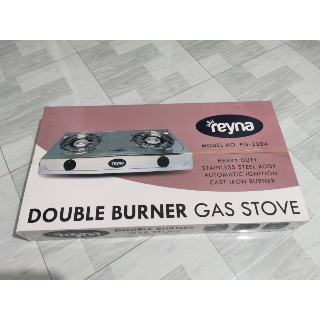 Reyna Double Burner Gas Stove PG-220A | Shopee Philippines