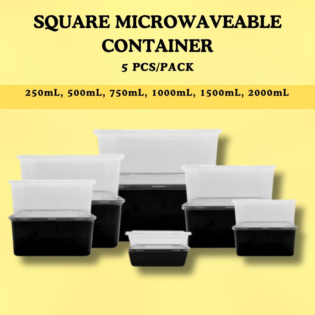 Square Microwaveable Container (5 Pcs) | Shopee Philippines