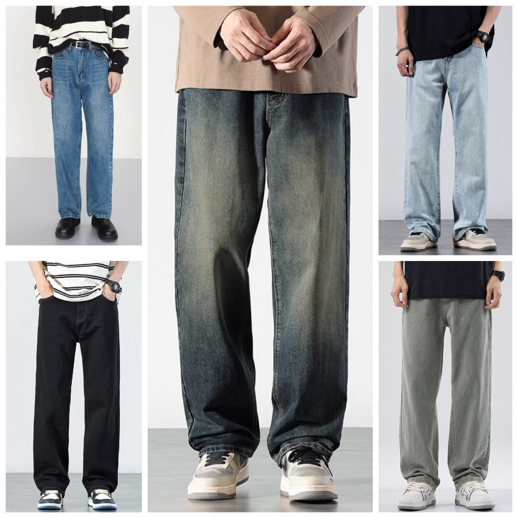 10 Color Men's High-Quality Jeans Straight Cut Popular No Elasticity ...