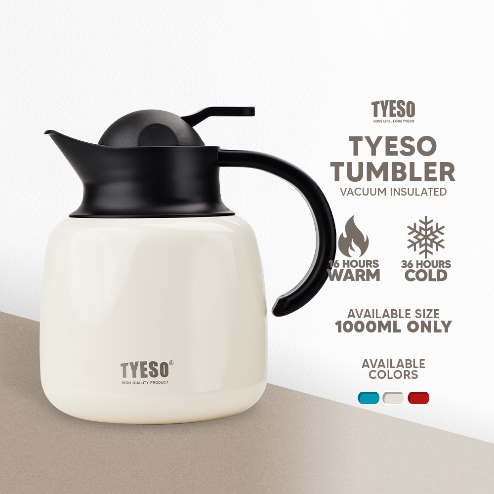 TYESO 1000ml Vacuum Pot stainless steels tumbler in White | Shopee ...