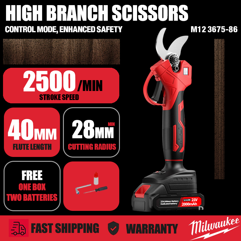 Milwaukee Electric High Branch Scissors with Large Openings Thin Branch ...