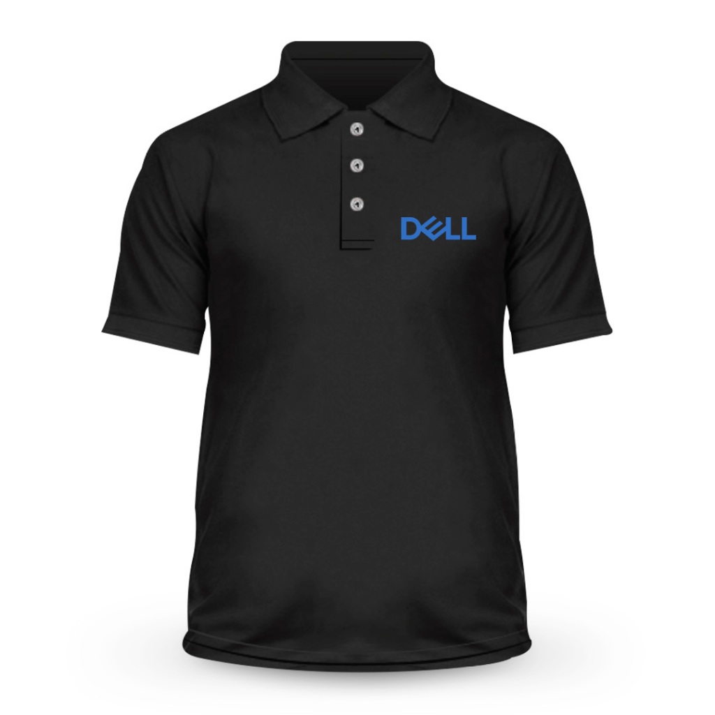 DELL T Shirt Polo Collar T-Shirt Tshirt Tee Embroidery Microfiber Dry ...