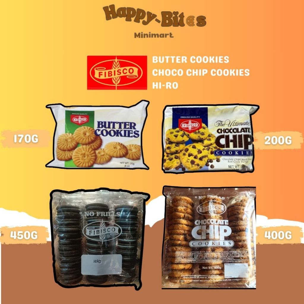 FIBISCO HI-RO/BUTTER COOKIES/CHOCOLATE CHIP COOKIES (450g/170g/200g ...