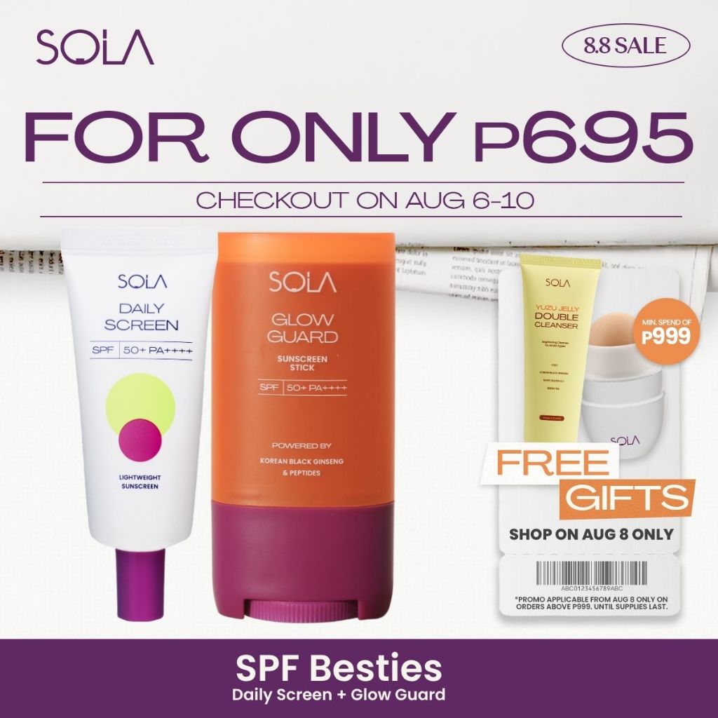 SOLA SPF Besties (Daily Screen SPF 50+ PA+++ 30ml, Glow Guard Sun Stick ...
