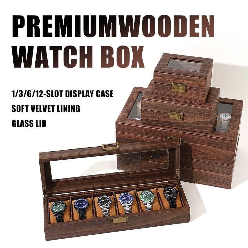 Spot High-Quality Wooden Watch Box Watch Storage box Dust Proof Glass ...
