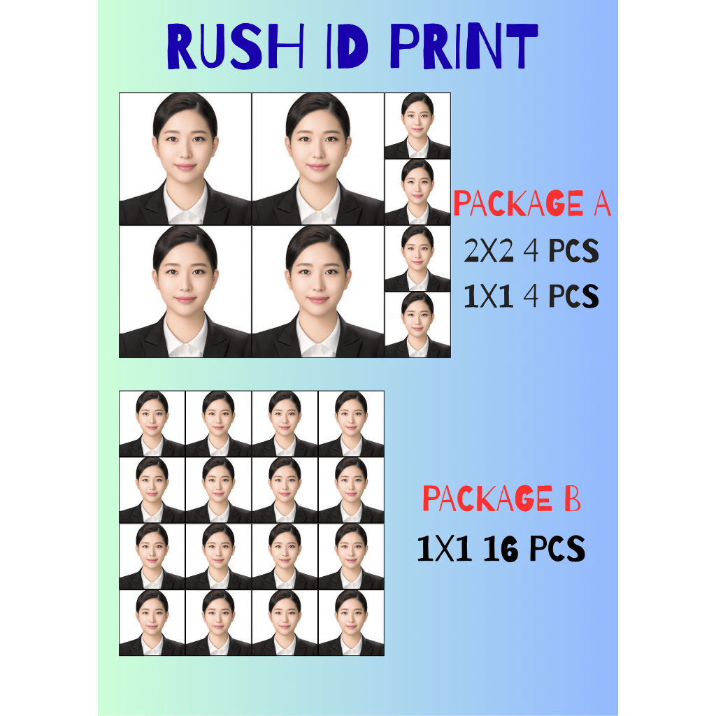 Rush ID Print | 2x2, 1x1, Passport Size || PrintbySapfhaiire | Shopee ...