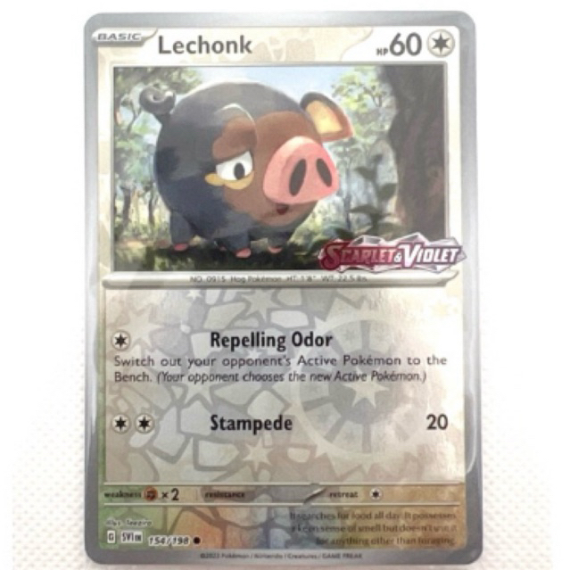 Lechonk - 154/198 - Reverse Holo- Scarlet & Violet Stamped Promo ...