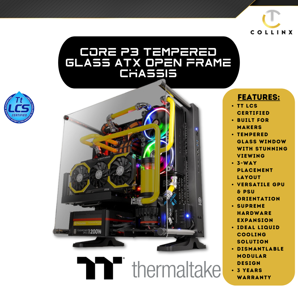 Thermaltake Core P3 Tempered Glass Edition ATX Open Frame Chassis ...