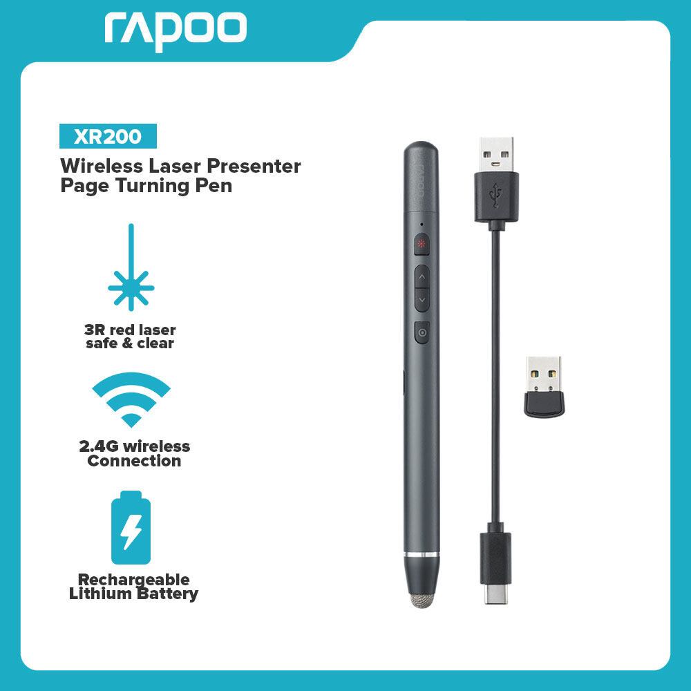 Rapoo XR200 Wireless Presenter Pen 2.4G Wireless Laser Presenter Page ...