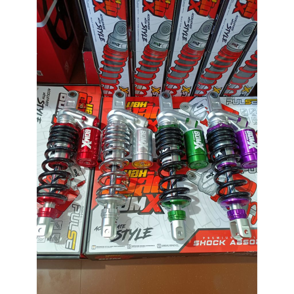 BOM-X REAR SHOCK FULLY ADJUSTABLE 330MM CLICK125/150 (PULSE) | Shopee ...