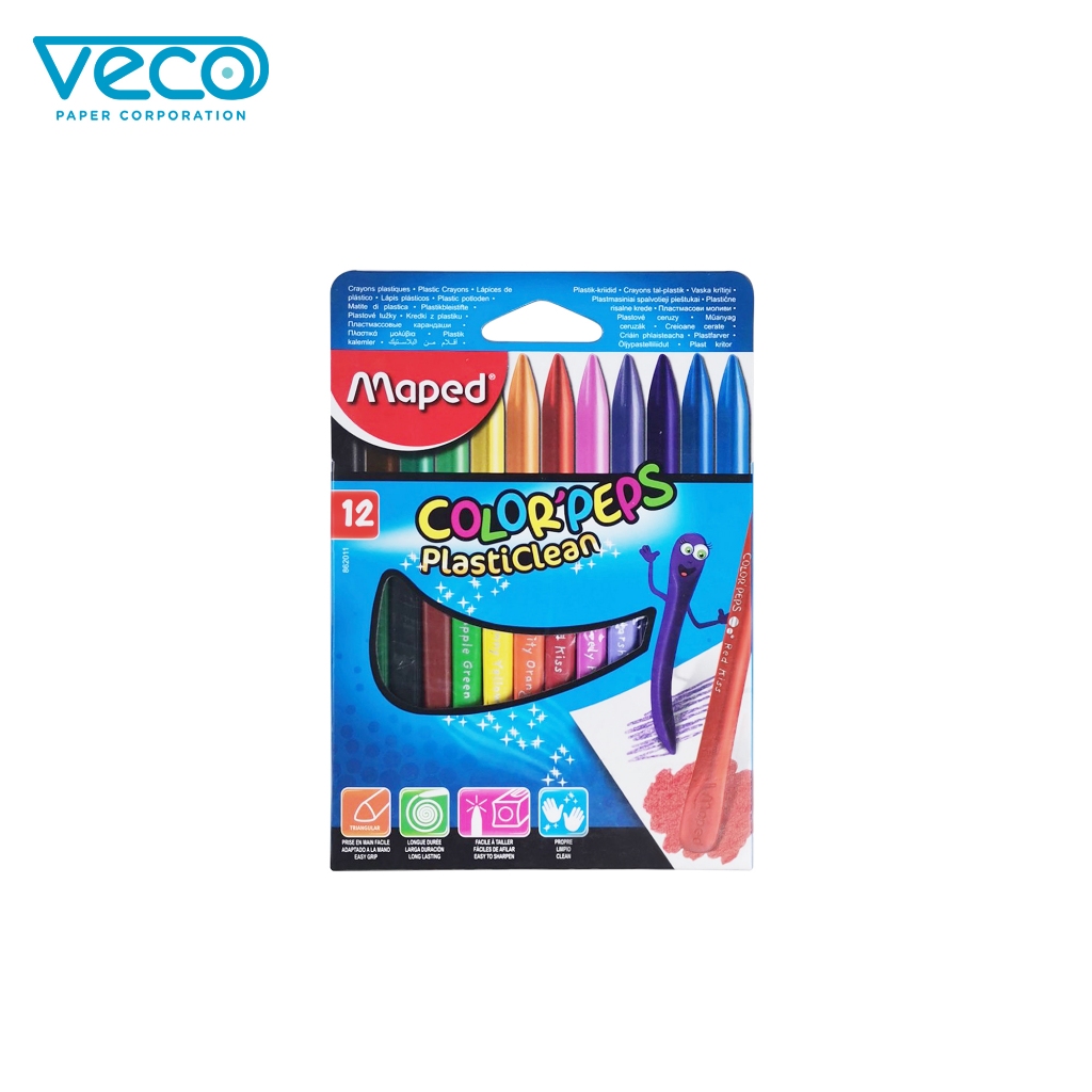 Maped PlastiClean Crayon triangular grip (clean hands, long lasting ...