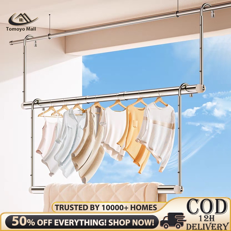 Retractable Sampayan Drying Rack Balcony Clothes Drying Rack Stainless ...