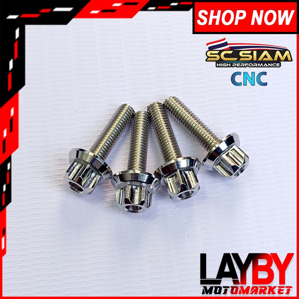SC SIAM CNC (4PCS SET) VISOR BOLTS FOR NMAX / AEROX / ADV / PCX ...