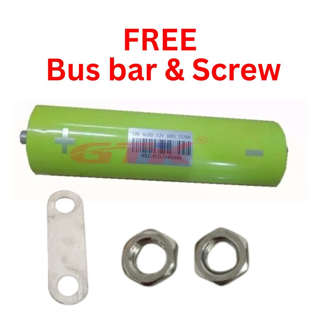 S168 LifePo4 battery 60Ah 3.2v FREE SCREW AND BUS BAR MAX 4PCS per ...