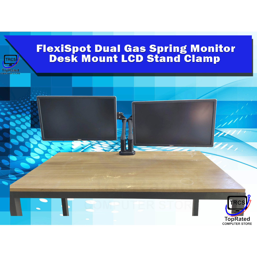 FlexiSpot Dual Gas Spring Monitor Desk Mount LCD Stand Clamp Monitor ...