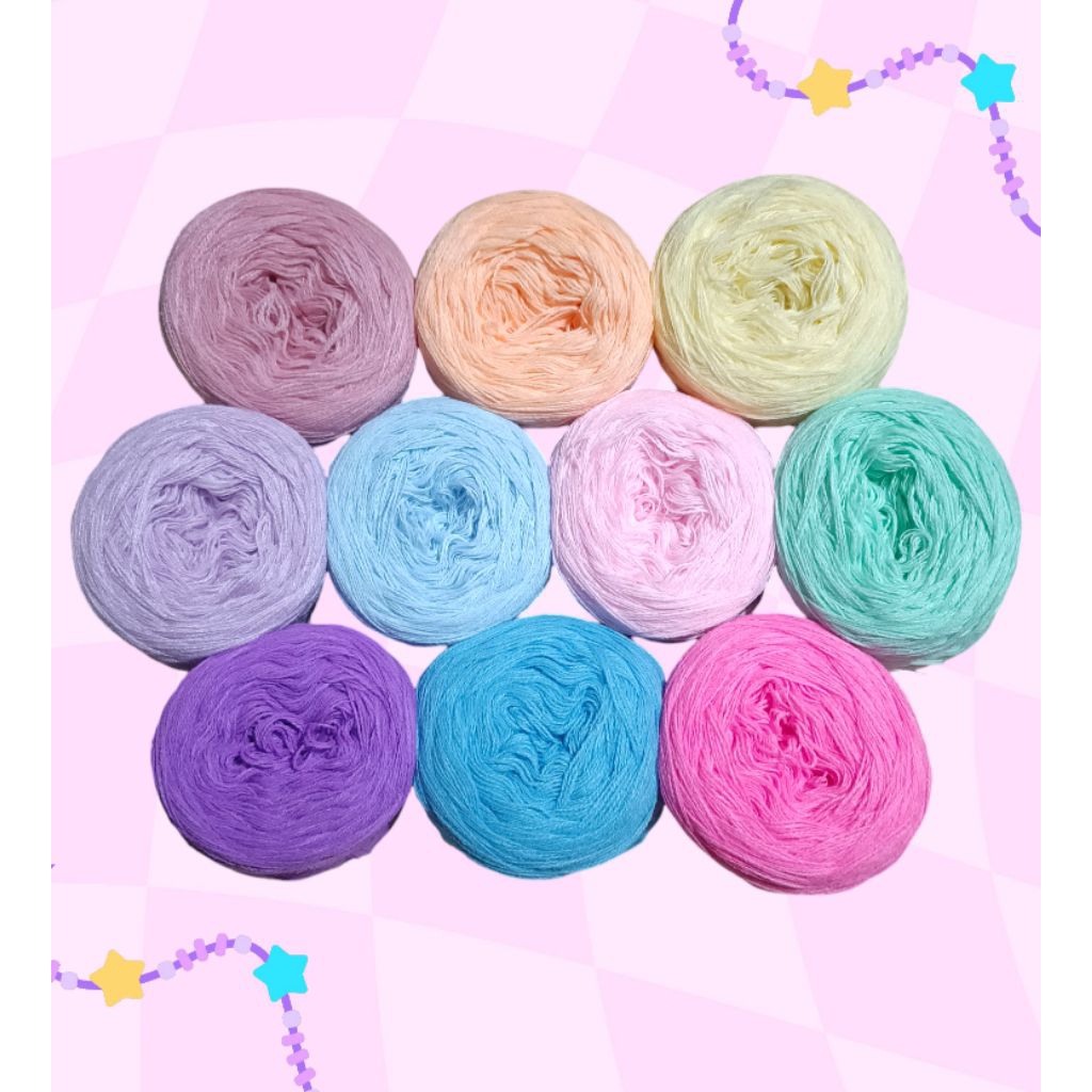 Soft Indophil Yarn 4ply Pastel / Rainbow Set / Cottony Yarn 4ply ...