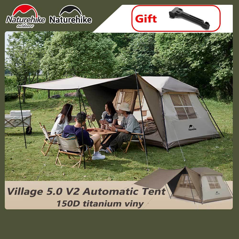 Naturehike Village 5.0 2nd Gen Quick-Open Tent 2-4 Person 150D Titanium Coating Instant Setup ...